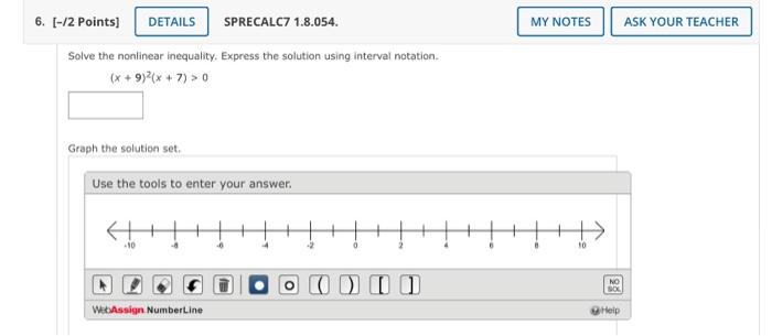 Solved Solve the nonlinear inequality. Express the solution | Chegg.com