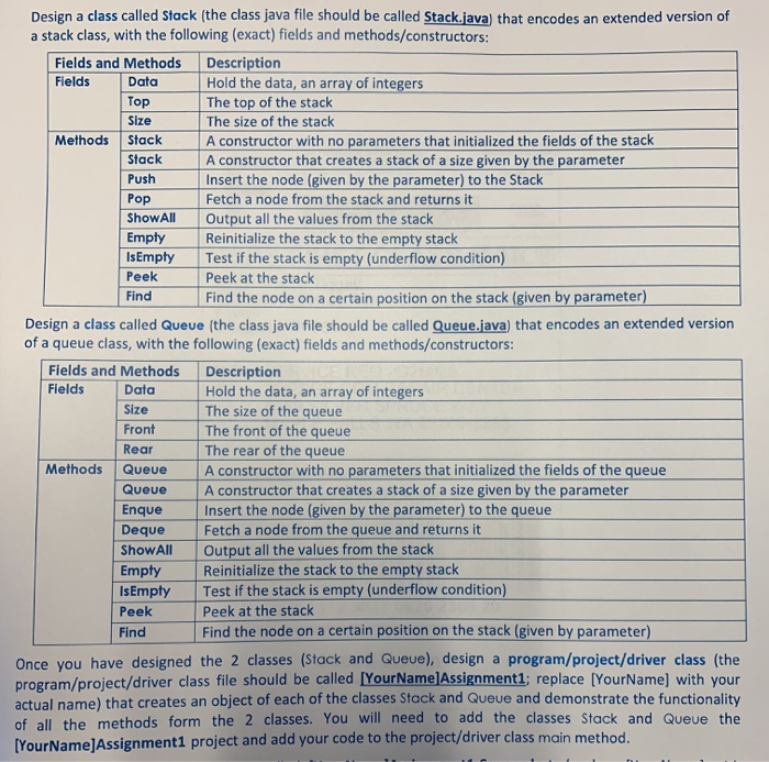 Solved Design a class called Stack (the class java file | Chegg.com