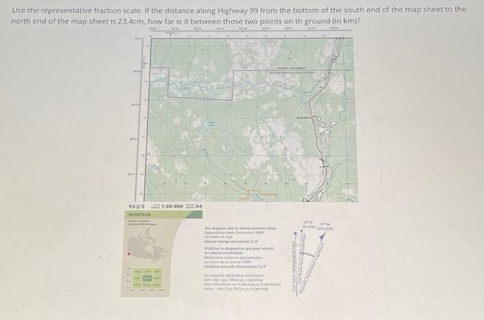 Solved Use the representative fraction scale. If the | Chegg.com