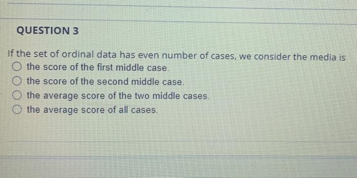 Solved QUESTION 1 The three most common measures of central | Chegg.com
