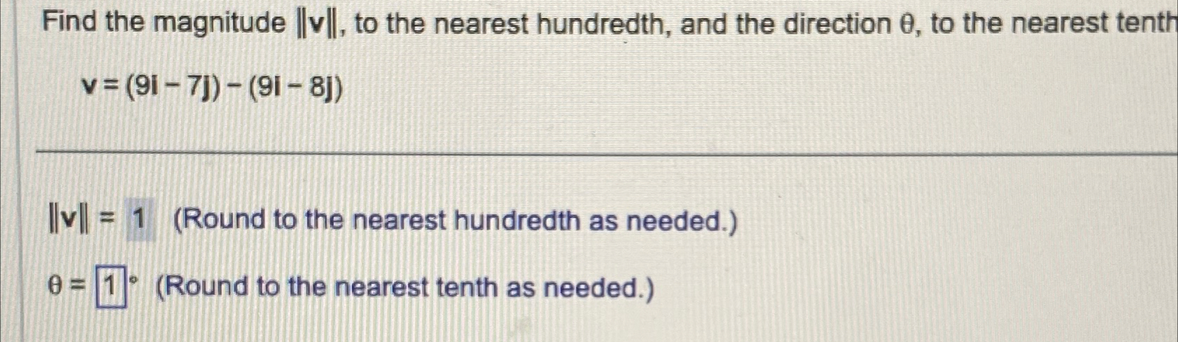 Solved Find the magnitude ||v||, ﻿to the nearest hundredth, | Chegg.com