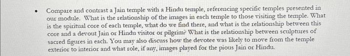 Compare and contrast a Jain temple with a Hindu | Chegg.com