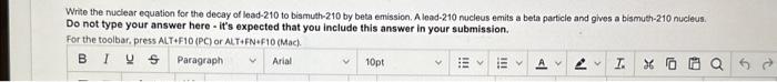 Solved Write the nuclear equation for the decay of lead-210 | Chegg.com