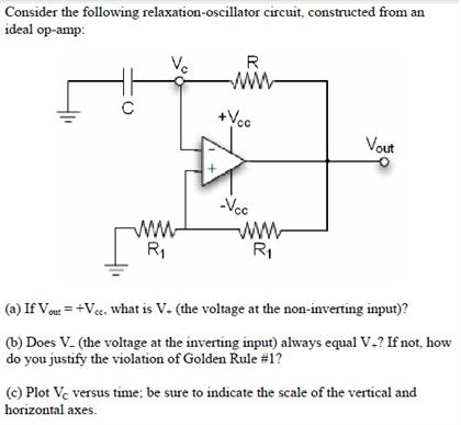 Solved Consider the following relaxation-oscillator circuit, | Chegg.com