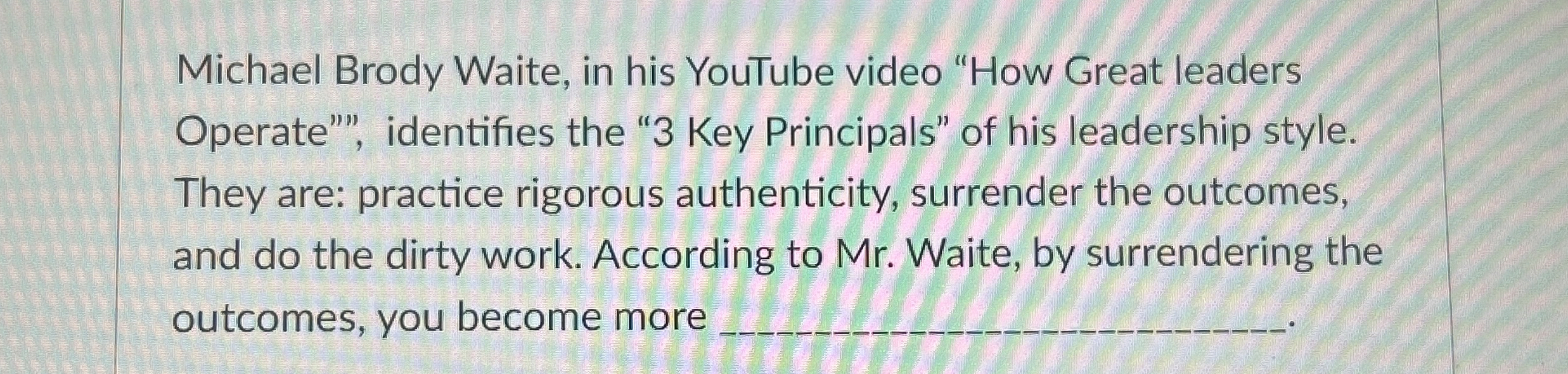 Solved Michael Brody Waite, in his YouTube video "How Great | Chegg.com