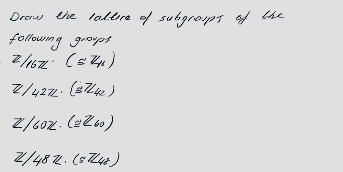 Solved Draw the lattice of subgroups of the following groupe | Chegg.com