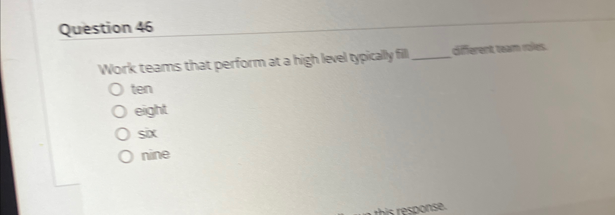 Solved Question 46Work teams that perform at a high level | Chegg.com
