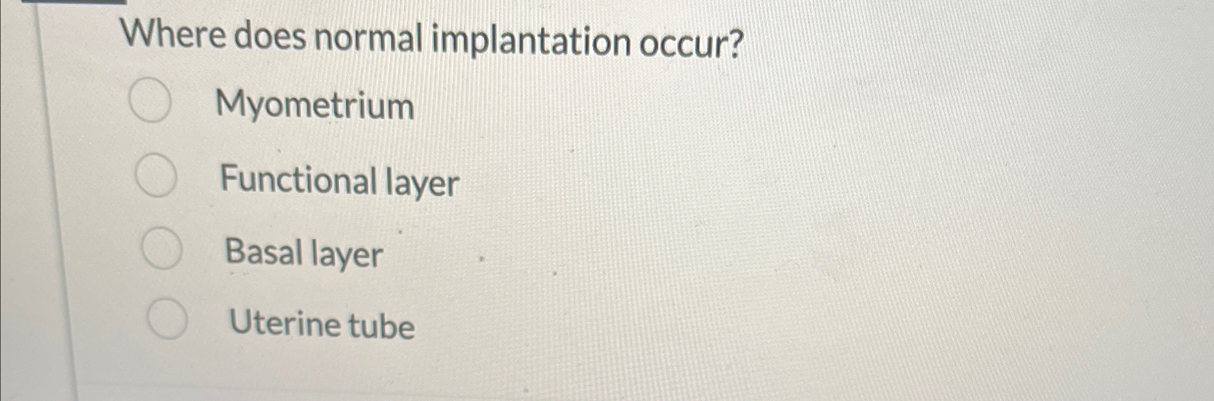 Solved Where does normal implantation | Chegg.com