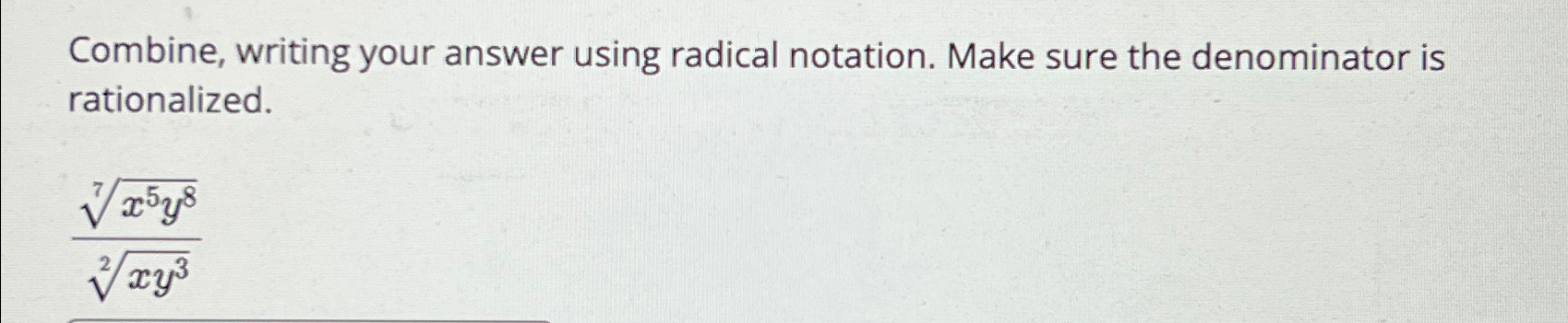 Solved Combine Writing Your Answer Using Radical Notation