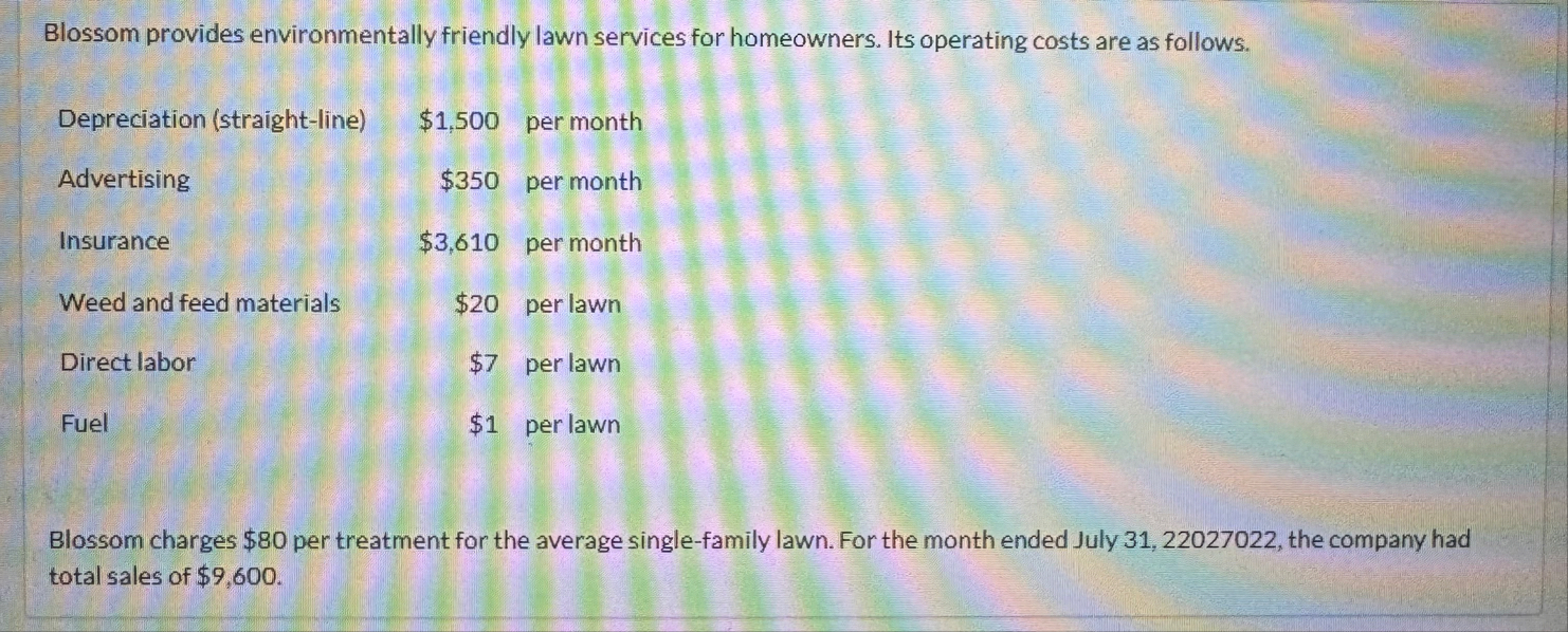Solved Find ..1)break even point in units 2)break even point | Chegg.com