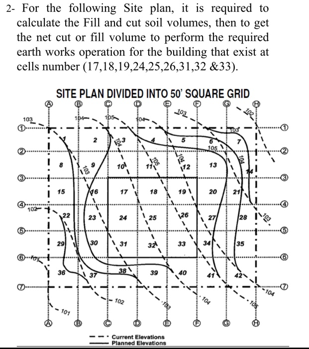 Solved 2- For the following Site plan, it is required to | Chegg.com
