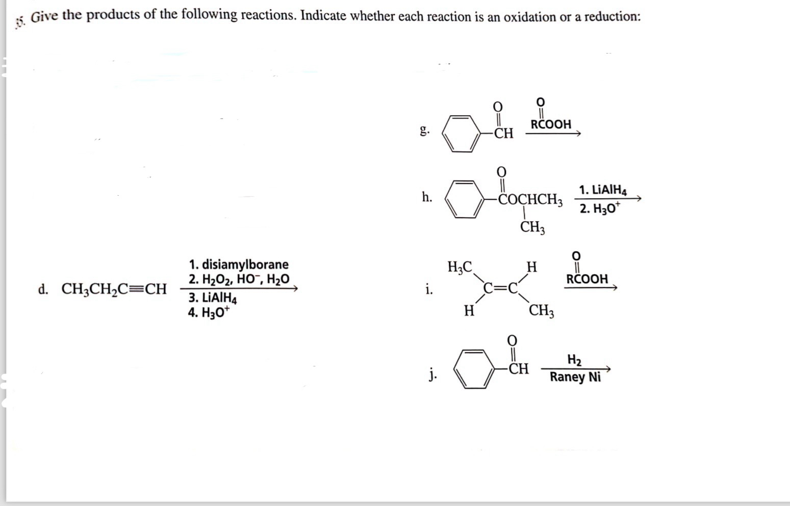 Solved Please solve it allGive the products of the following | Chegg.com
