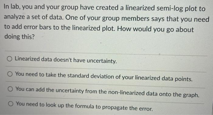 Solved a In lab, you and your group have created a | Chegg.com