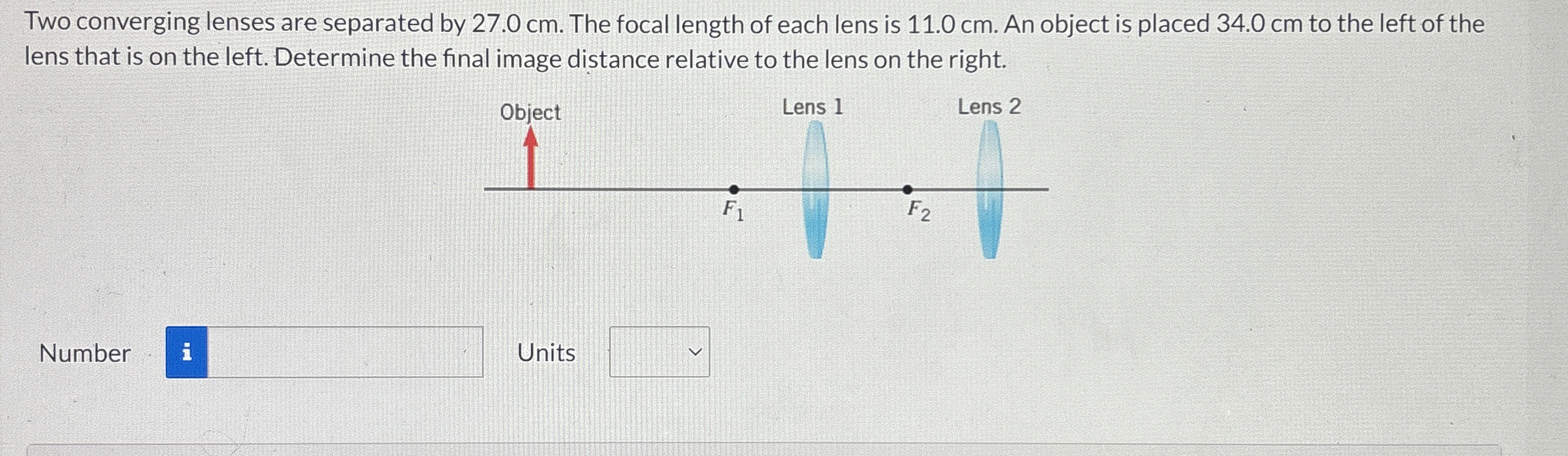 Solved Two converging lenses are separated by 27.0cm. ﻿The | Chegg.com