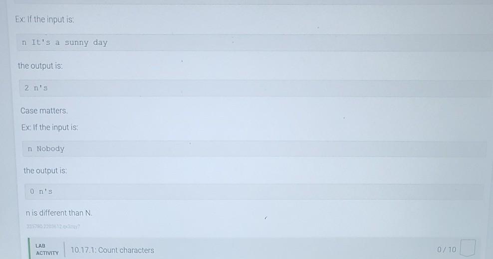 Solved Write a program whose input is a character and a | Chegg.com