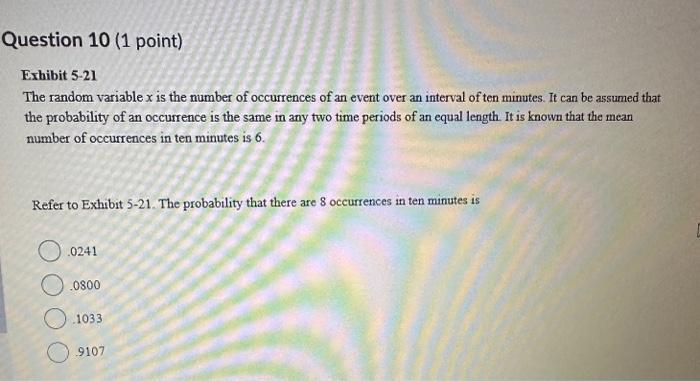 Solved Exhibit 5-21 The random variable x is the number of | Chegg.com
