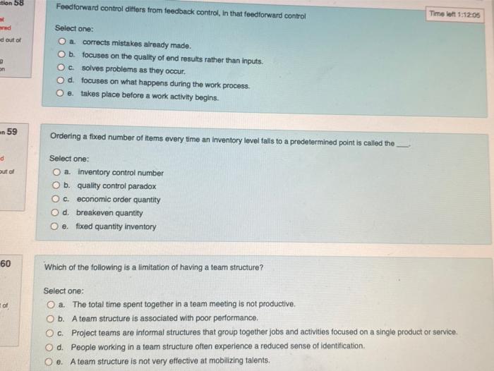 Solved tion 58 Feedforward control differs from feedback | Chegg.com