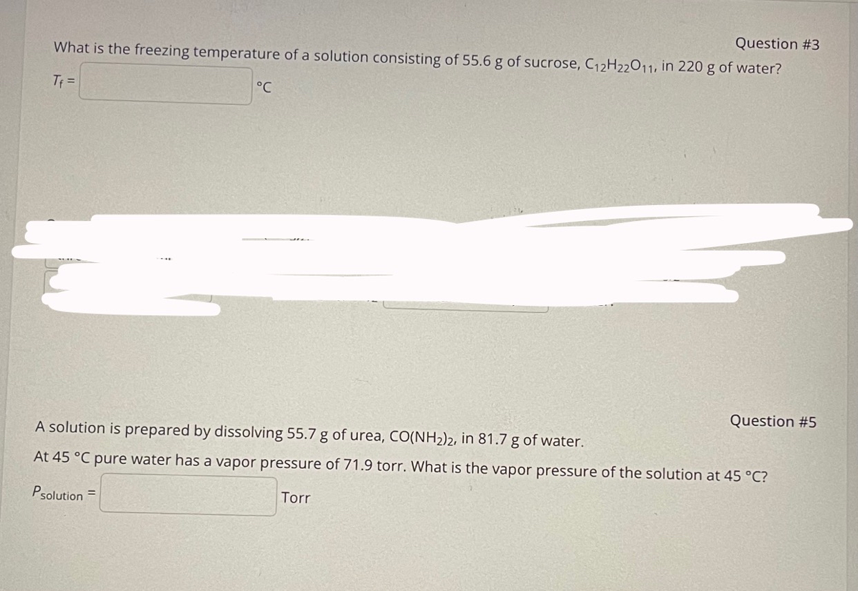 Solved Question #3What is the freezing temperature of a | Chegg.com