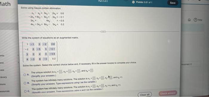 Solved Math ents: ess cess ibrary tions esources Part 2 of 2 | Chegg.com