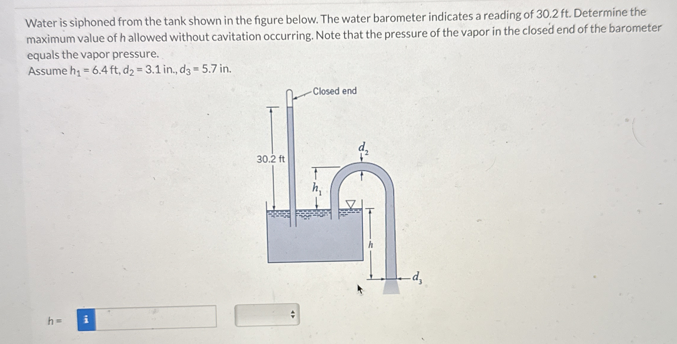 Solved Water is siphoned from the tank shown in the figure | Chegg.com