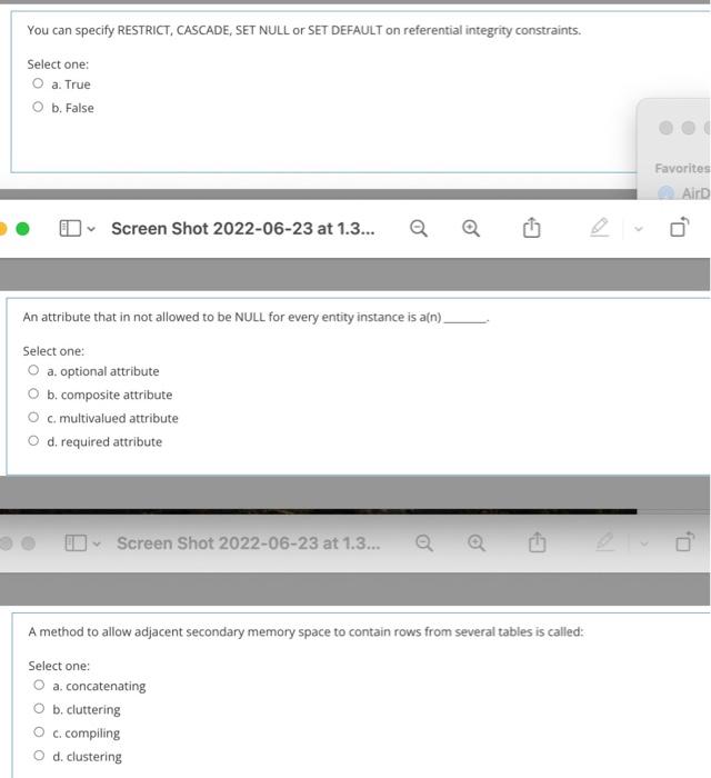 Solved You can specify RESTRICT, CASCADE, SET NULL or SET | Chegg.com