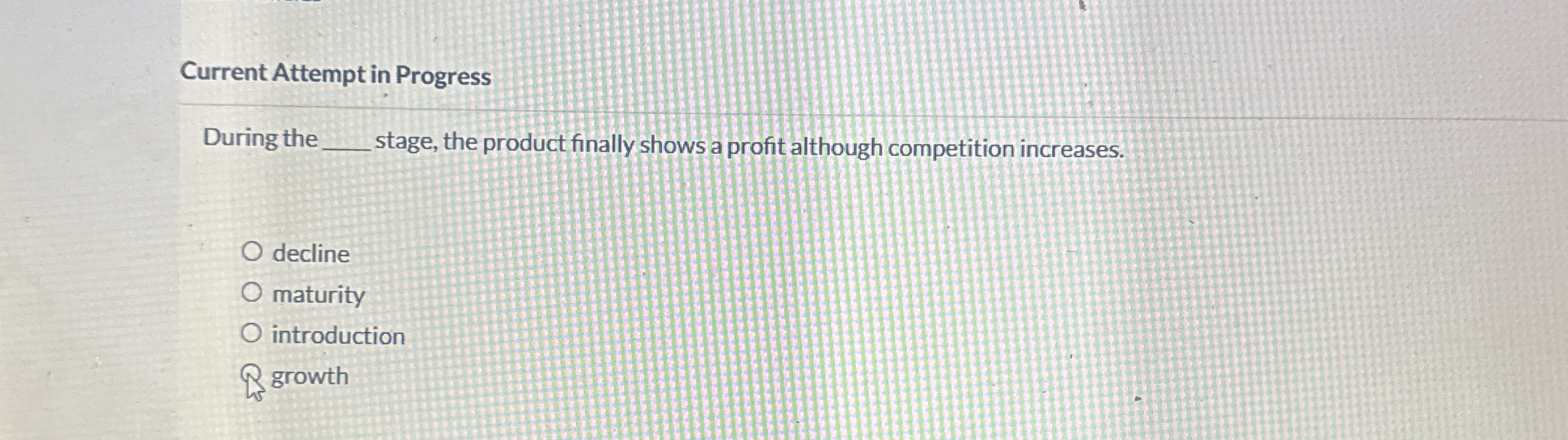 Solved Current Attempt in ProgressDuring the q, ﻿stage, the | Chegg.com
