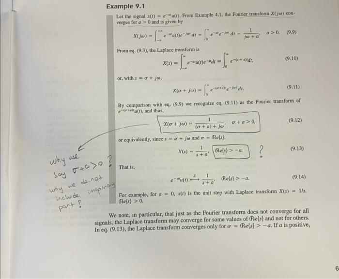 Solved Let the signal x(t)=e−au(t). From Example 4.1, the | Chegg.com