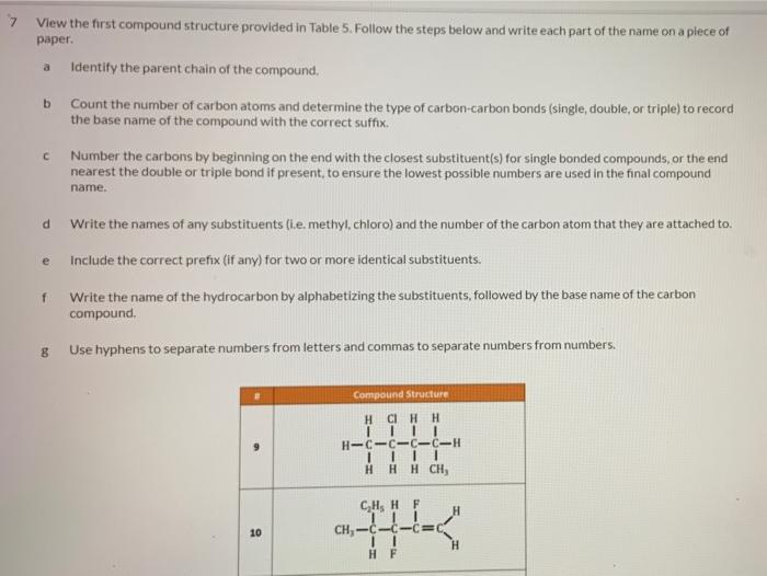 Solved 7 a View the first compound structure provided in | Chegg.com