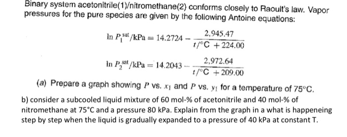 Solved Binary system acetonitrile(1)/nitromethane(2) | Chegg.com