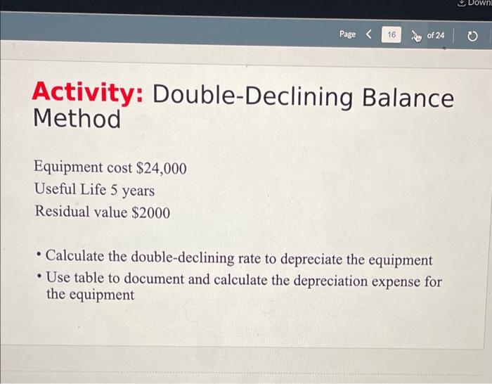 Solved Answer _3. Slide 16 Activity: Double-Declining | Chegg.com