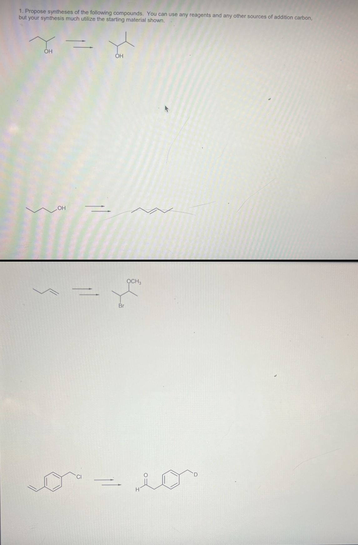 Propose syntheses of the following compounds. You can | Chegg.com
