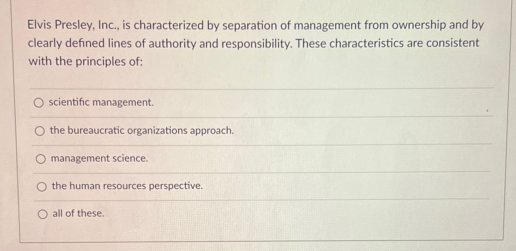 Solved Elvis Presley, Inc., is characterized by separation | Chegg.com