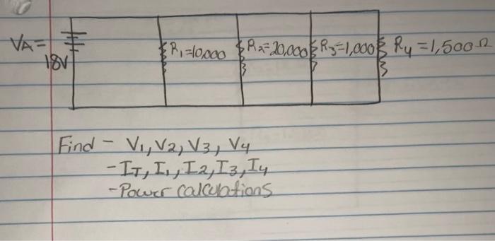 Solved Find −V1,V2,V3,V4−IT,I1,I2,I3,I4 - Power calculations | Chegg.com