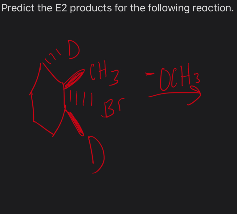 Solved Predict the E2 ﻿products for the following reaction. | Chegg.com