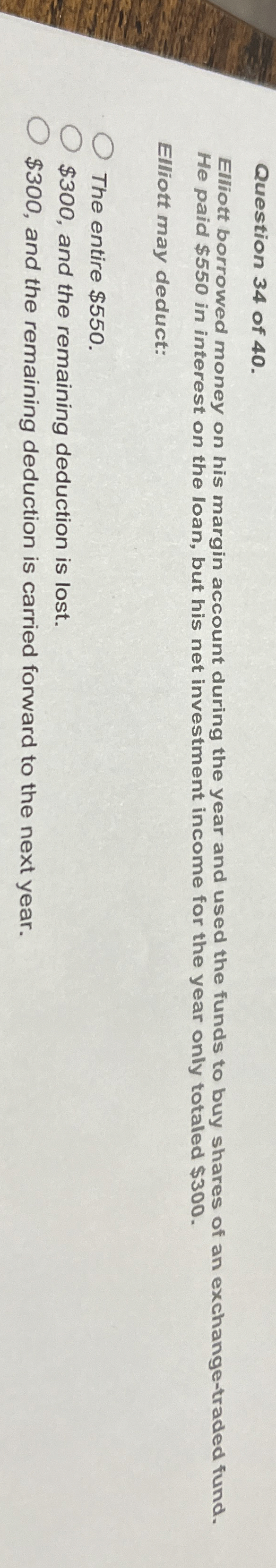 Solved Question 34 ﻿of 40 .Elliott borrowed money on his | Chegg.com