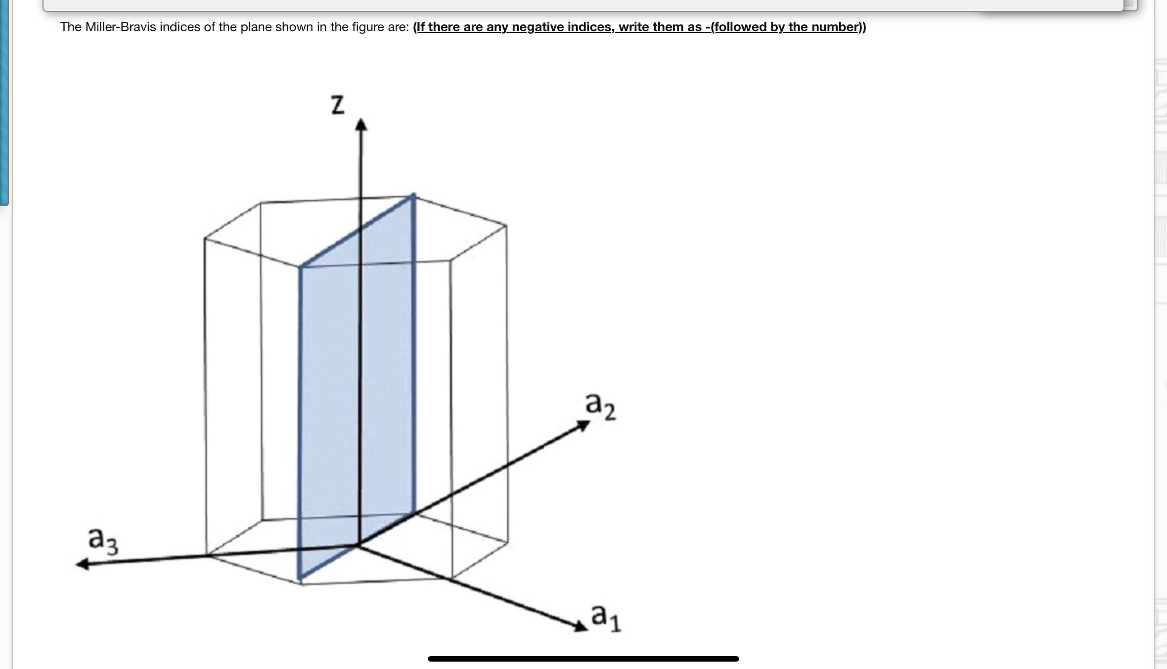 Solved The Miller-Bravis indices of the plane shown in the | Chegg.com