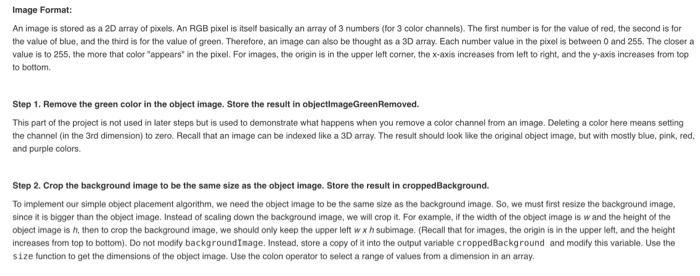 Solved Mini-Project 5: Green Screen In this mini-project, | Chegg.com