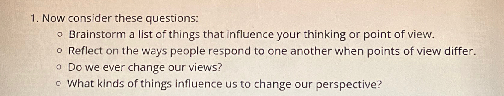 Solved Now consider these questions:Brainstorm a list of | Chegg.com