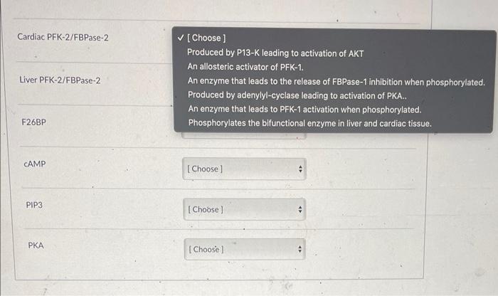Solved Cardiac PFK-2/FBPase-2 Liver PFK-2/FBPase-2 F26BP | Chegg.com