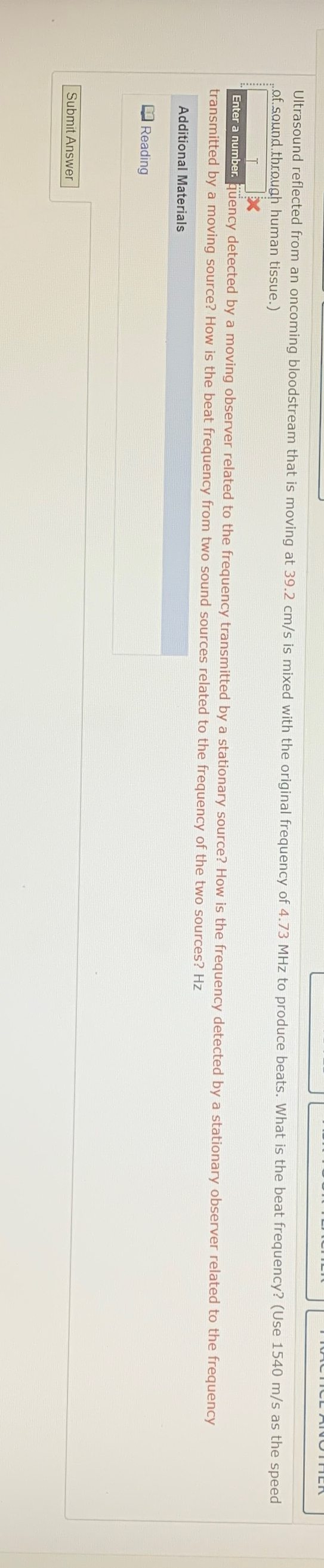 Solved .of.sound.through human tissue.) ﻿transmitted by a | Chegg.com