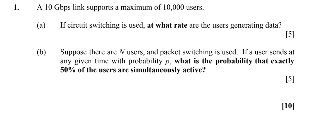 Solved A 10 ﻿Gbps link supports a maximum of 10,000 | Chegg.com