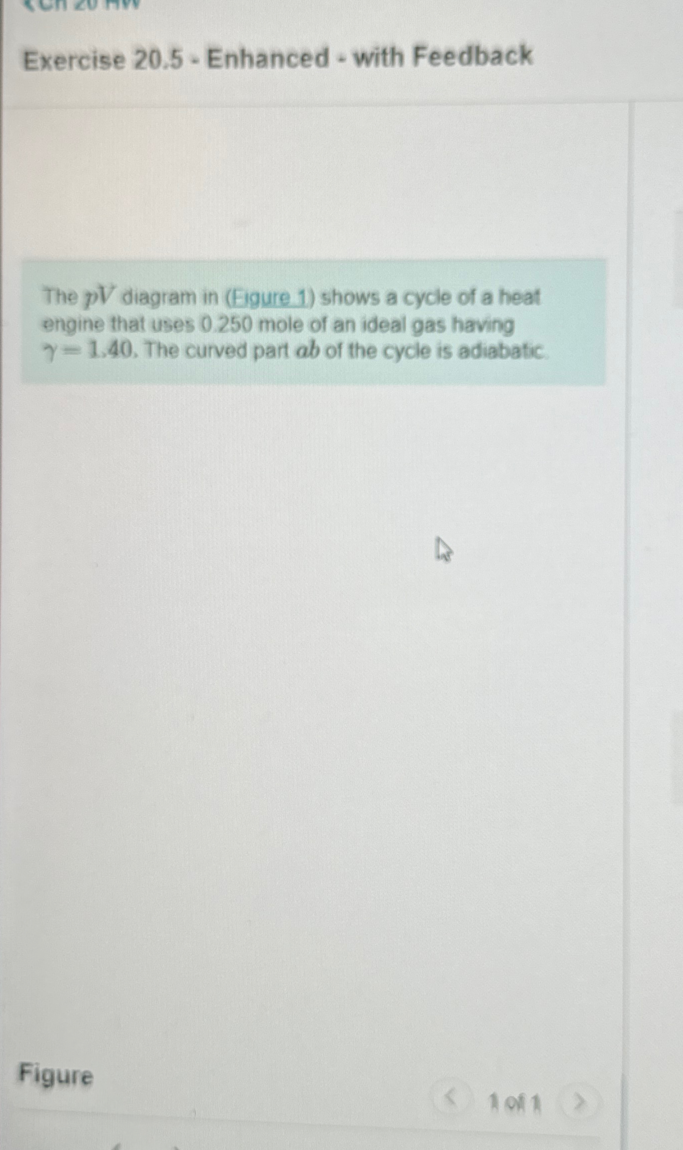 Solved Exercise 20.5 - ﻿Enhanced - ﻿with FeedbackThe pV | Chegg.com