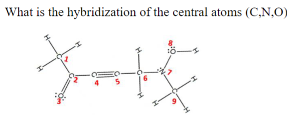 Solved What is the hybridization of the central atoms | Chegg.com