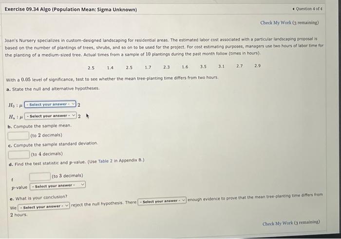 Solved Check My Work ( 3 remaining) Joan's Nursery | Chegg.com