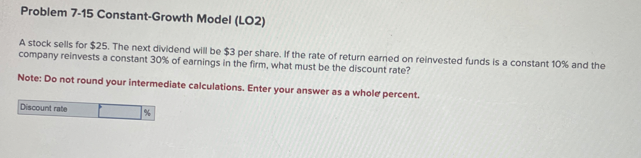 Solved Problem 7-15 ﻿Constant-Growth Model (LO2)A stock | Chegg.com