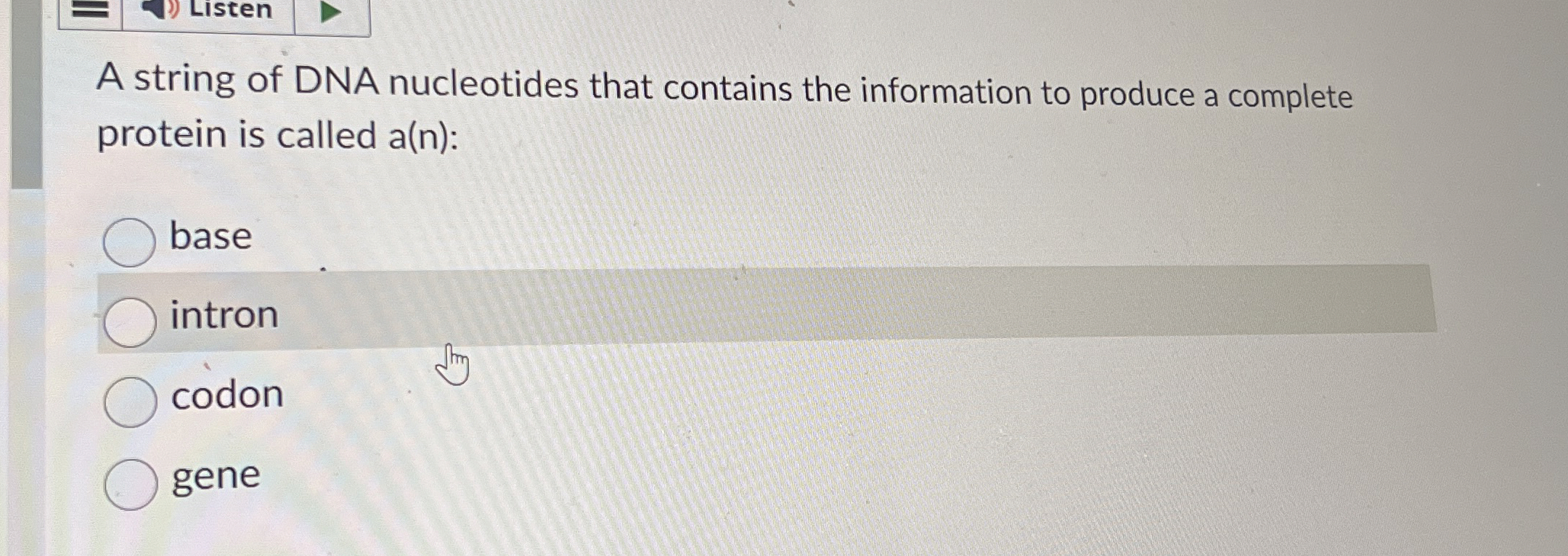 Solved A string of DNA nucleotides that contains the | Chegg.com