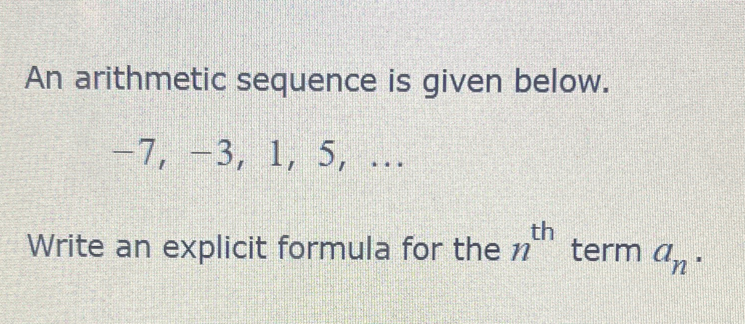 Solved An arithmetic sequence is given | Chegg.com
