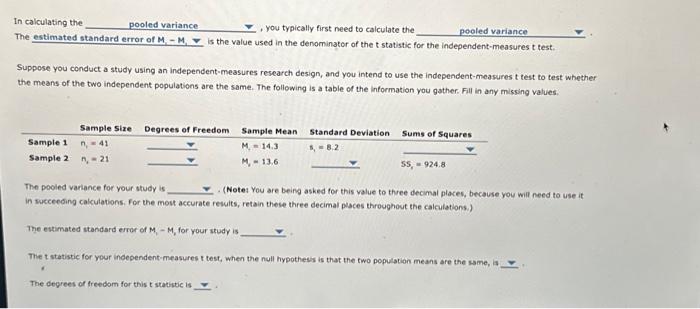 Solved Differentiating pooled variance and the estimated | Chegg.com