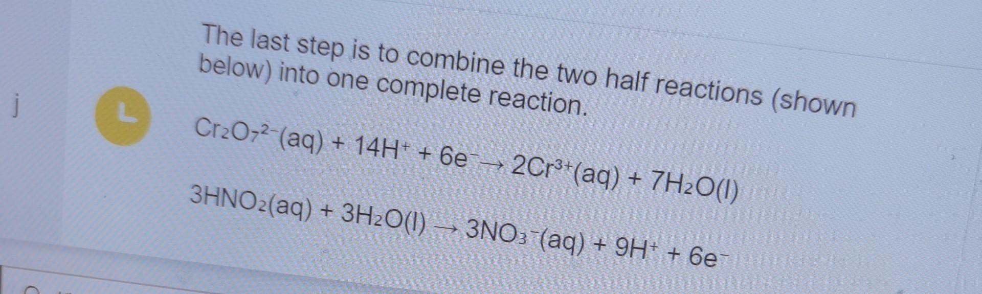 Solved Complete the stepwise process of balancing the | Chegg.com