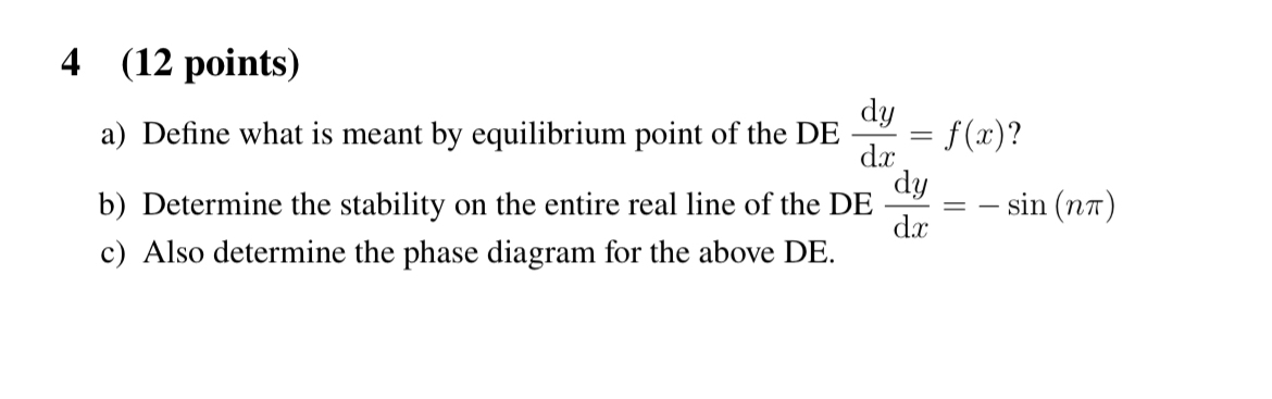 Solved 4 (12 ﻿points)a) ﻿Define what is meant by equilibrium | Chegg.com